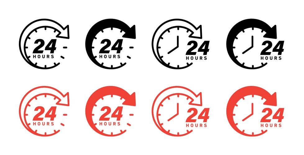 24 hours icon Royalty Free Vector Image - VectorStock