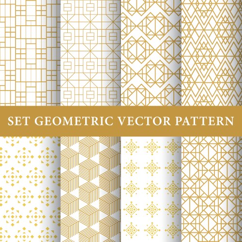 Golden luxury swatches pattern pack Royalty Free Vector