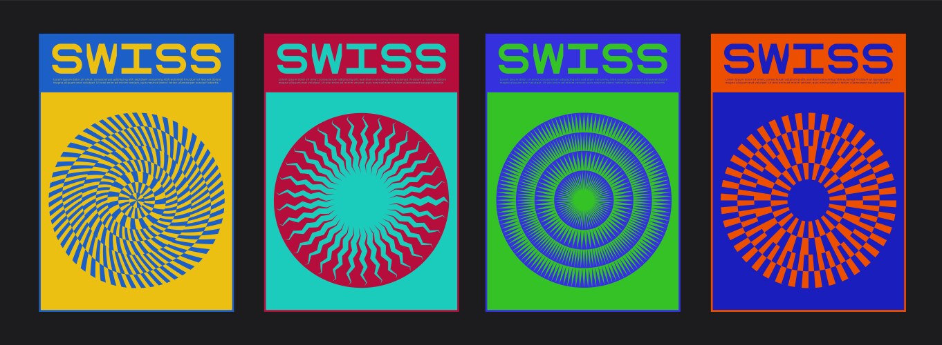Set of swiss design posters geometric shapes Vector Image