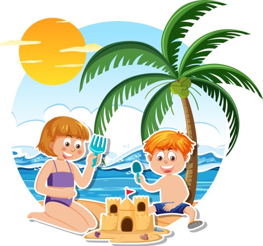 Kids at the Beach Clipart Vector Images (over 2,200)