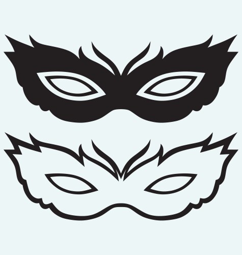 Purim festival elements carnival decorative masks Vector Image