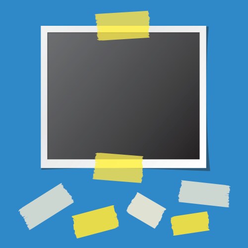 Realistic photo frame with collection sticky Vector Image