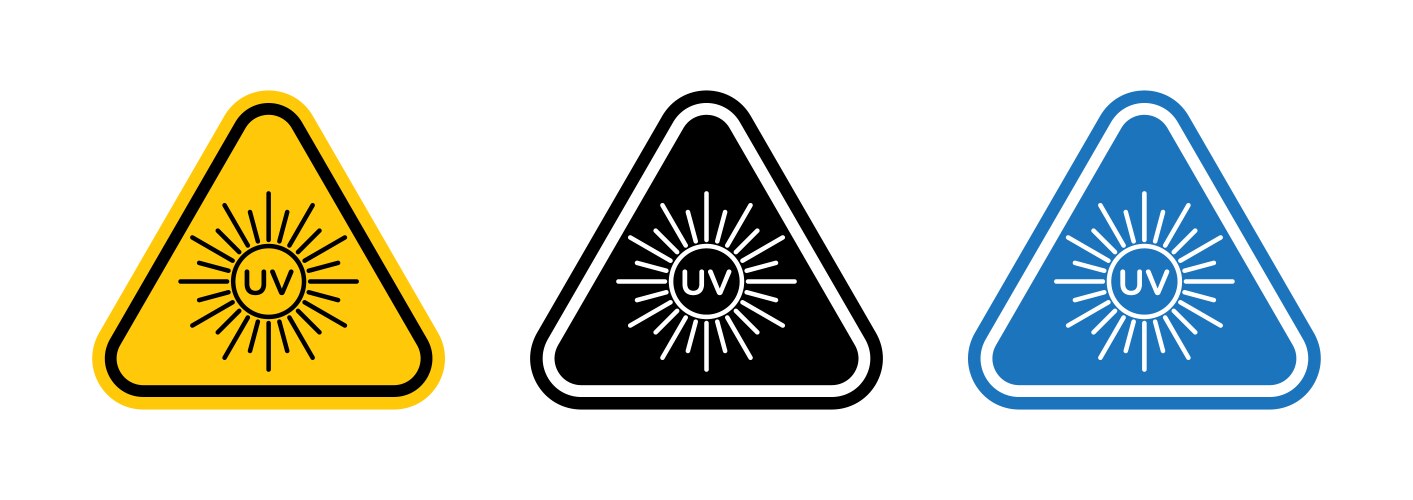 Uv light do not look sign ultraviolet light Vector Image