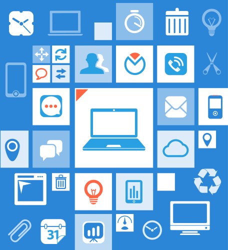 1 bit retro user interface with video player Vector Image