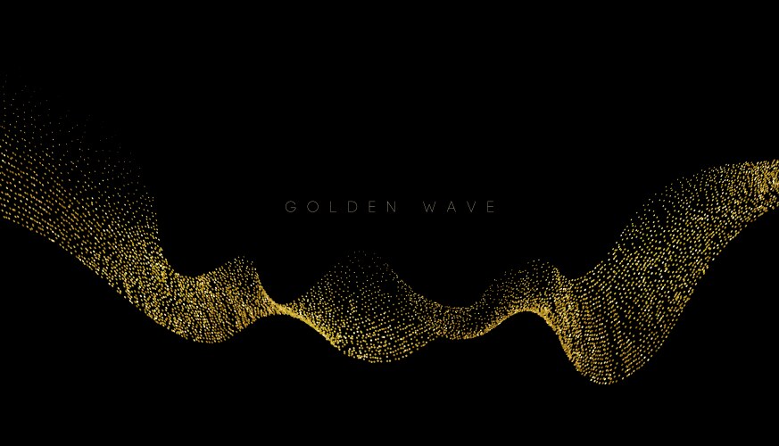 Abstract shiny color gold wave design element Vector Image