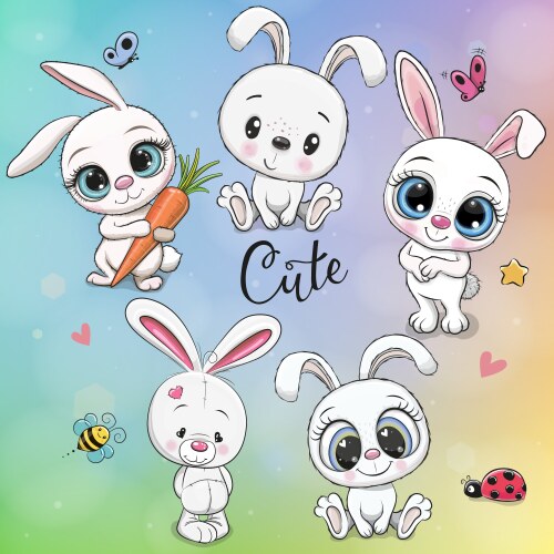 Cartoon rabbit in panama hat isolated on a white Vector Image