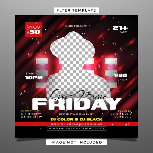 Weekend party flyer template Royalty Free Vector Image