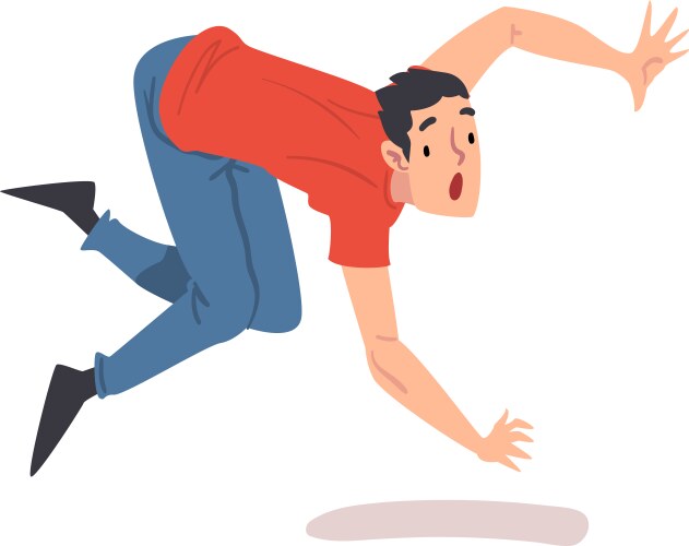 Man falling into open manhole sketch Royalty Free Vector