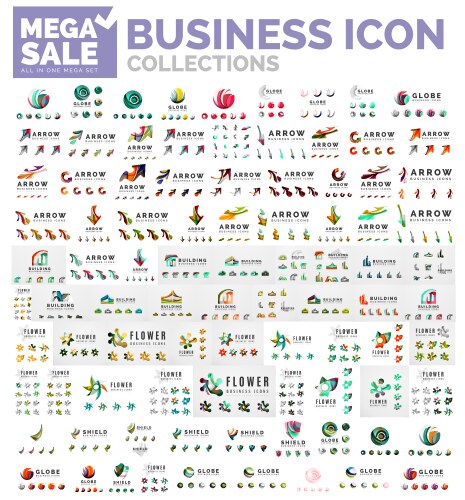 Huge logo mega set Royalty Free Vector Image - VectorStock