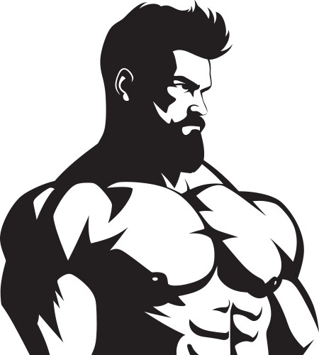 Silhouette strength bold bodybuilder stylemuscle Vector Image