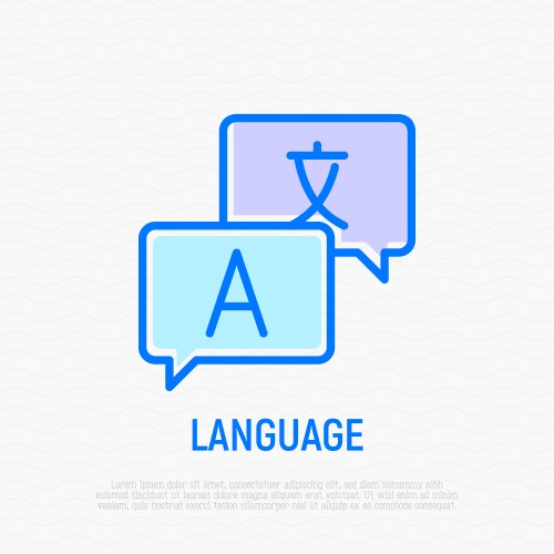 Hand holds mobile phone language app concept Vector Image