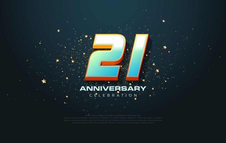 Colorful 21st anniversary design with modern and Vector Image