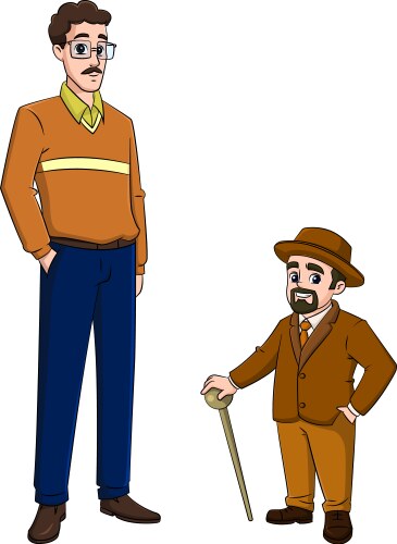 Opposite adjectives words with short and tall Vector Image