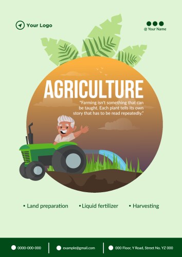 Upgraded farming flyer design Royalty Free Vector Image