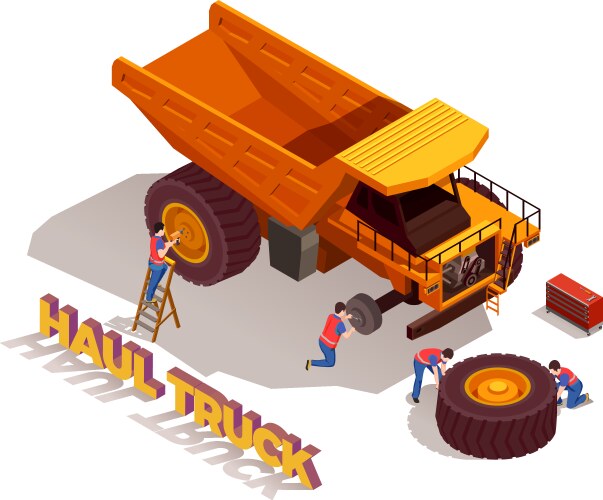 Isometric haul truck Royalty Free Vector Image