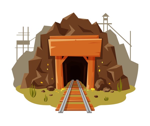Cartoon mine entrance Royalty Free Vector Image