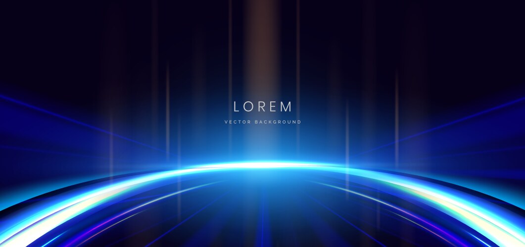 Abstract blue curve ray with lighting effect Vector Image