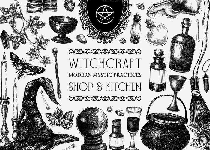 Bohemian style witchcraft background vintage Vector Image