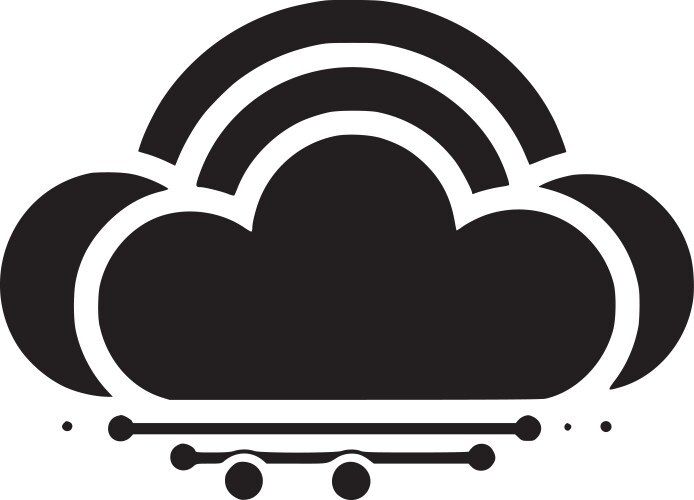Cloud - minimalist and flat logo Royalty Free Vector Image