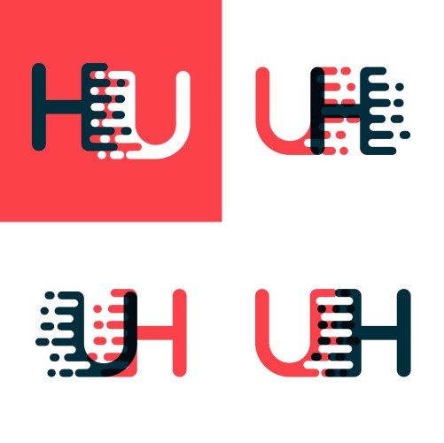 Ut letters logo with accent speed dark red Vector Image