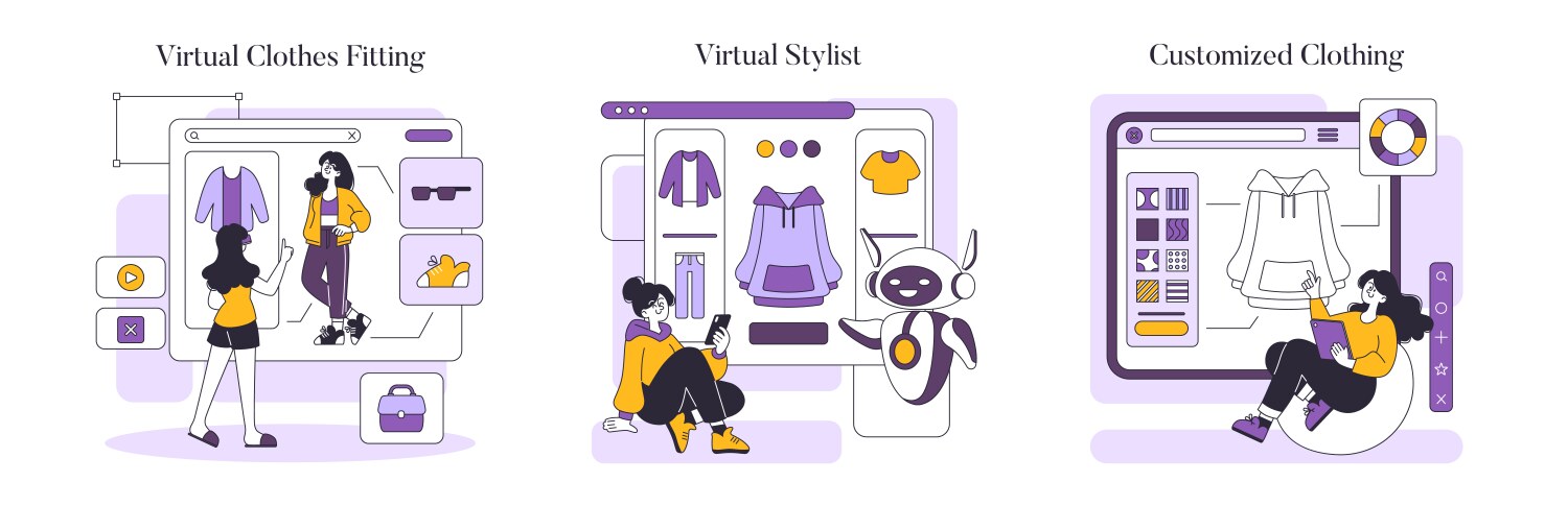 Retail tech flat Royalty Free Vector Image - VectorStock