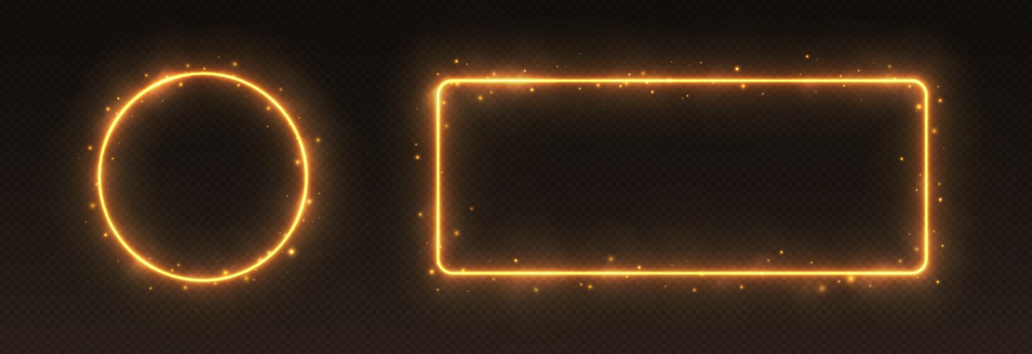 Glowing arch border with sparkles fallen golden Vector Image