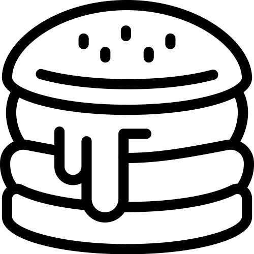 Simplified line art of a burger Royalty Free Vector Image