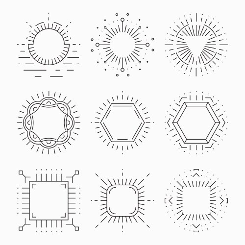 Line emblems and badges frames for logo Royalty Free Vector