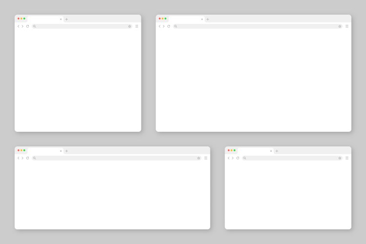 Browser mockup blank website window with tab Vector Image