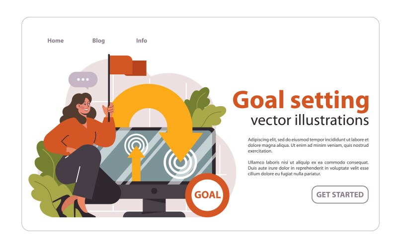 Goal setting visualization flat Royalty Free Vector Image