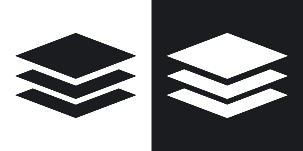 Layers icon set 3 level fabric symbol three layer Vector Image