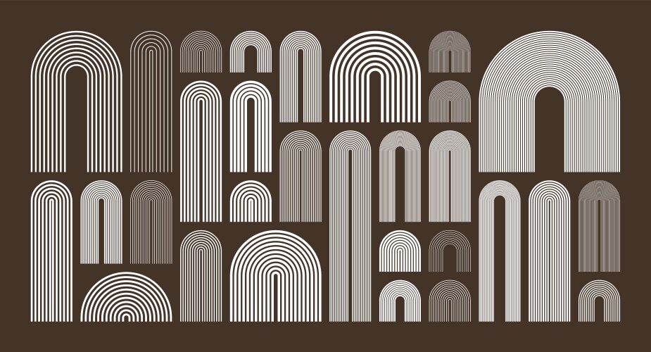 Mid century arch elements modern geometric shapes Vector Image
