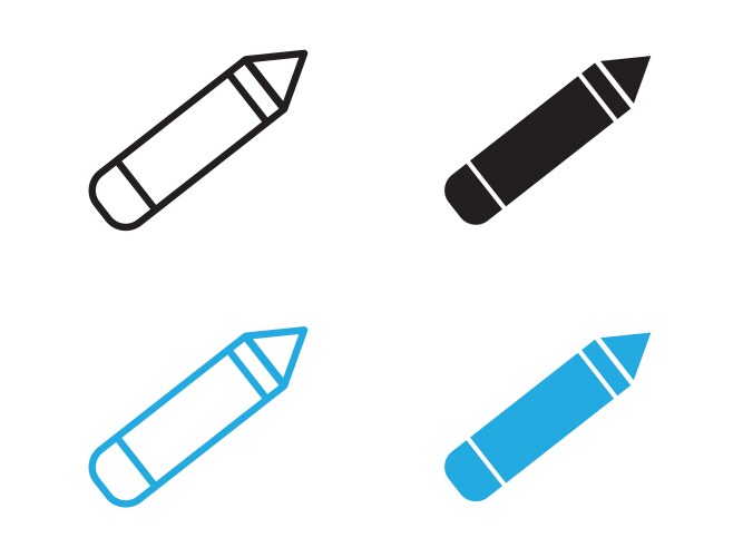 Crayons logo sign outline Royalty Free Vector Image