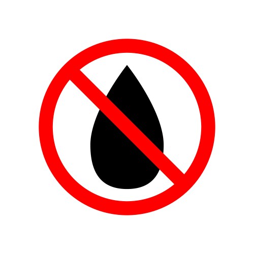 No water drop sign waterproof symbol wet Vector Image