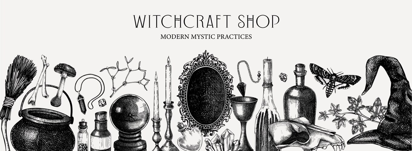 Offering bowl sketch witchcraft vintage ha Vector Image