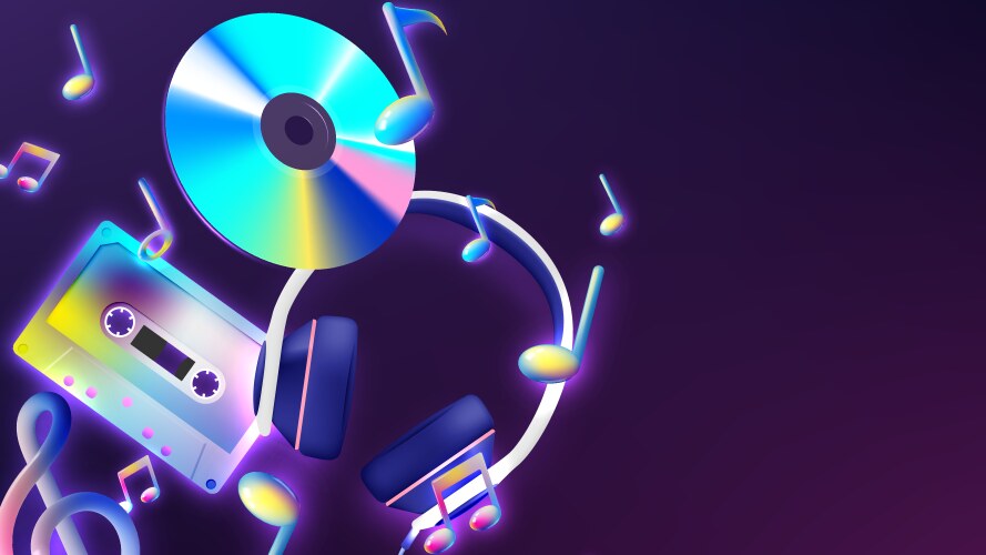 Y2k music background banner Royalty Free Vector Image