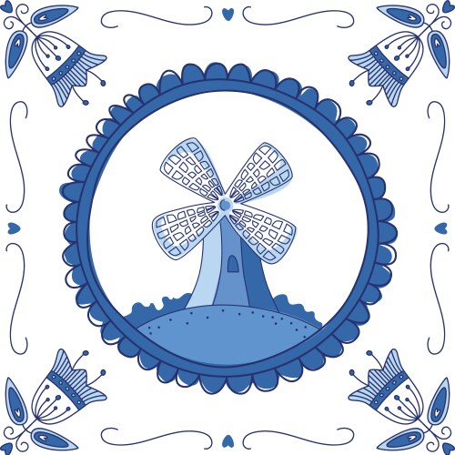 Delft blue empty Royalty Free Vector Image - VectorStock