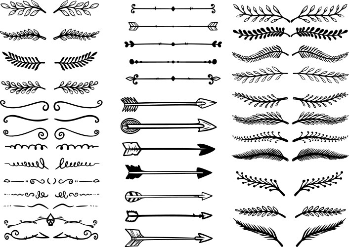 Hand drawn dividers set Royalty Free Vector Image