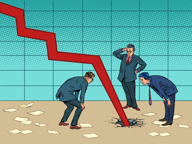 Red drop chart Royalty Free Vector Image - VectorStock