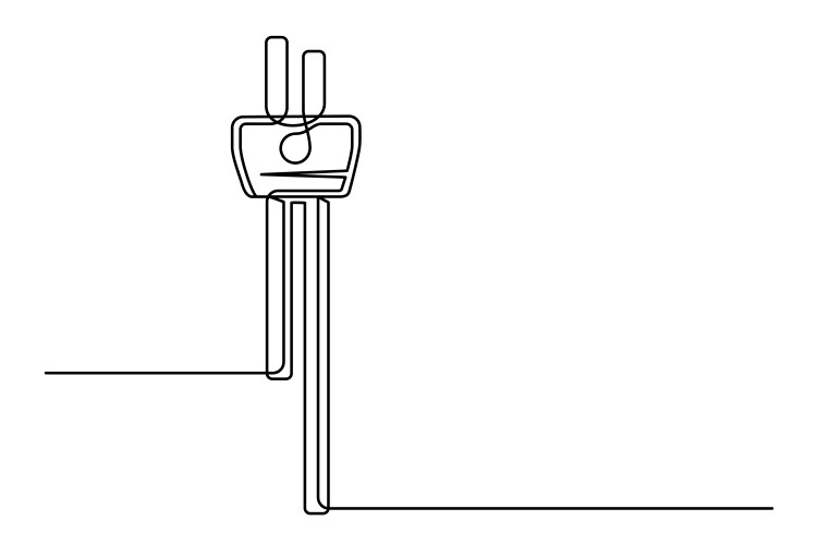 Continuous one line carpenter tool wood plane Vector Image
