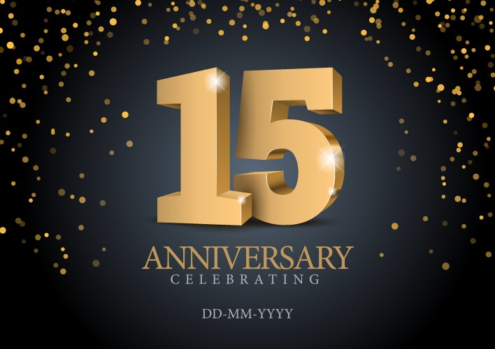 Red 15th Anniversary Numbers Royalty Free Vector Image