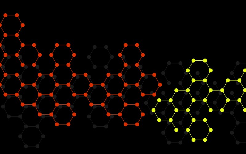 Hexagonal molecules background molecular Vector Image