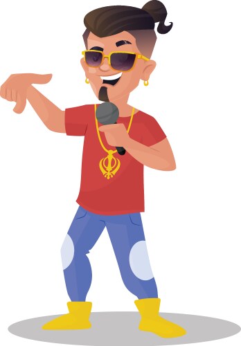 Boy wearing native indian costume and headdress Vector Image