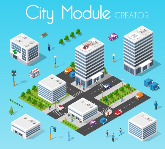 Modern city Royalty Free Vector Image - VectorStock