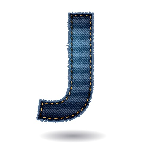 Denim letter jeans alphabet Royalty Free Vector Image