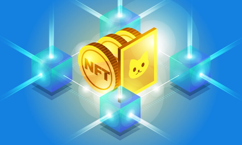 Non-fungible token nft Royalty Free Vector Image