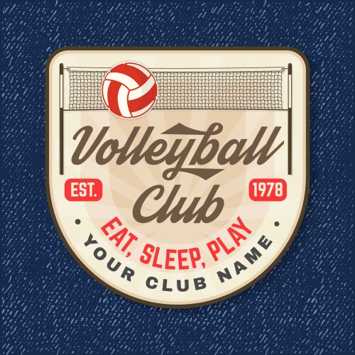 Volleyball club logo patch Royalty Free Vector Image