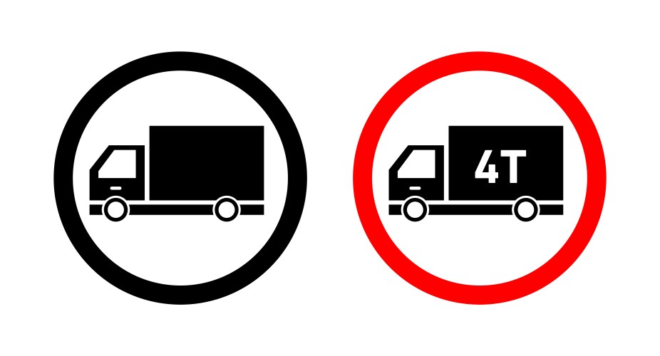 Weight limit traffic sign vehicle weight limit Vector Image