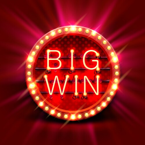 Big win banner background for lottery or casino Vector Image