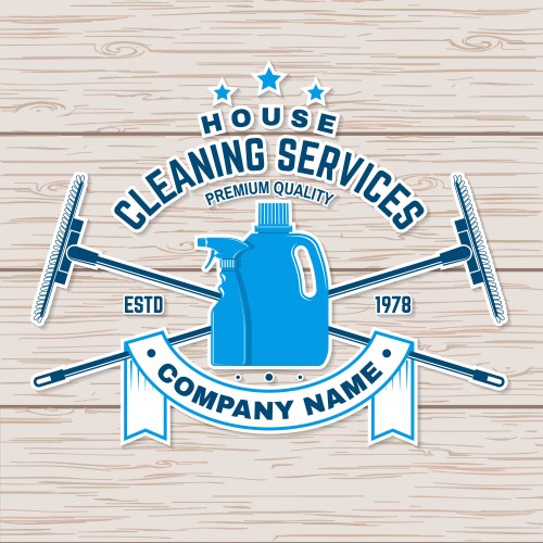 Cleaning company badge emblem Royalty Free Vector Image